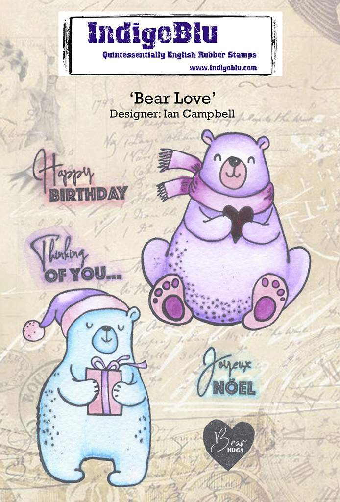 Bear Love A6 Rubber Stamp (IND1154) - Craftlines B.V.