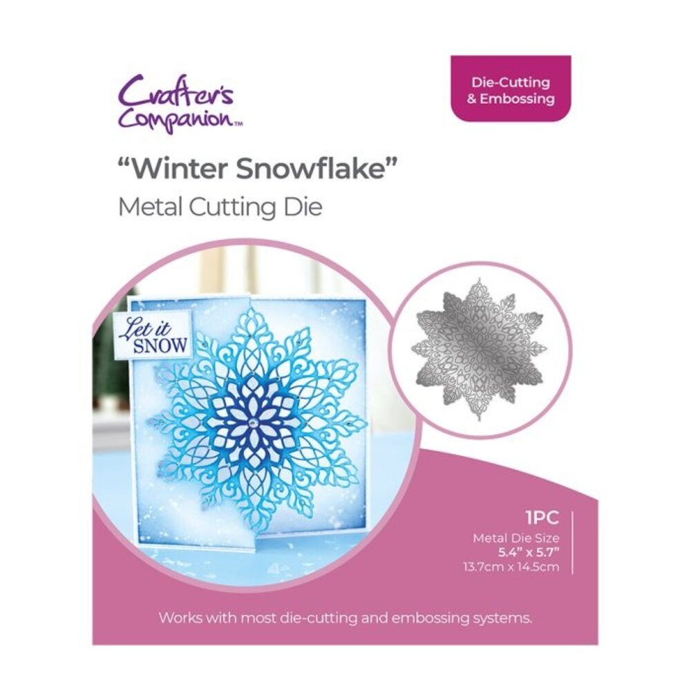 Half Create a Card Die Snowflake (GEM-MD-CAD-WISN) - Craftlines B.V.
