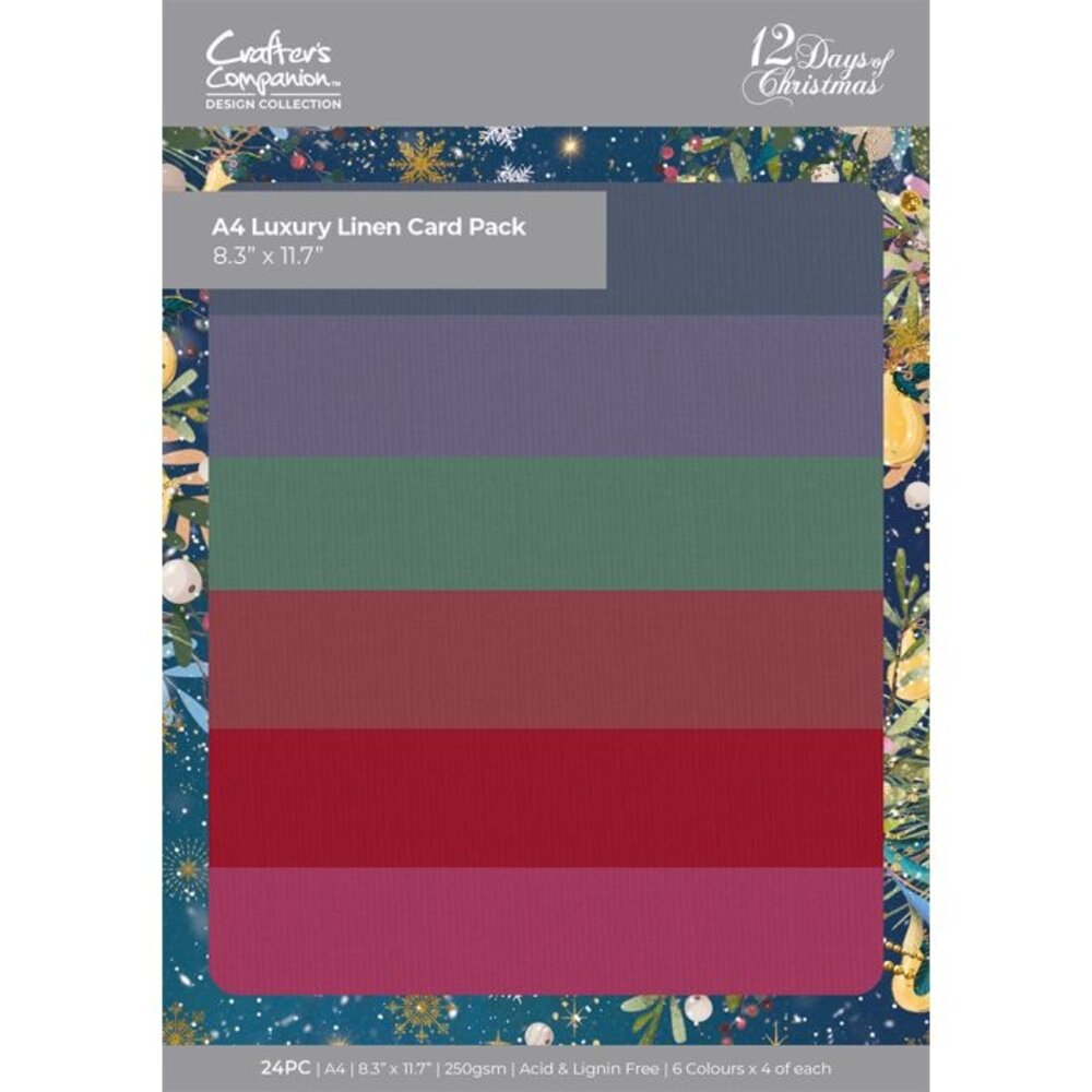 Twelve Days of Christmas Luxury Linen Card A4 (TDC-LINEN-A4 ...
