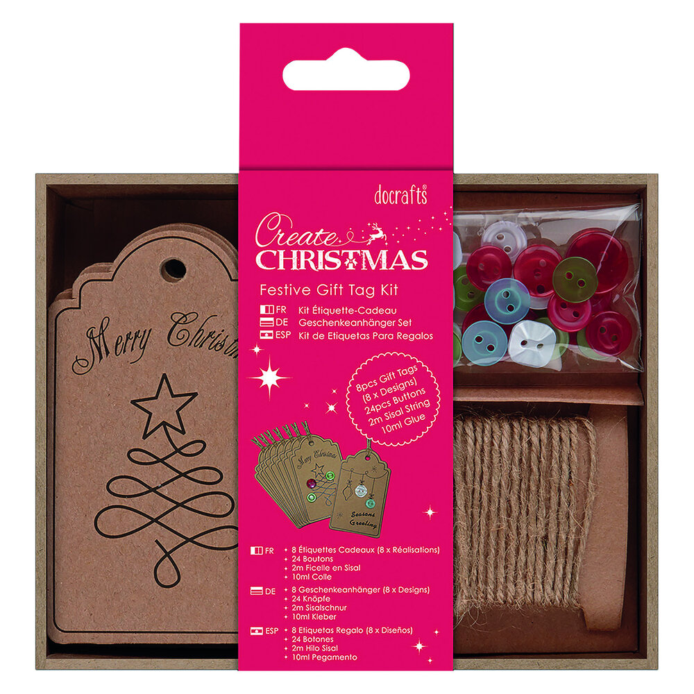 Festive Gift Tag Kit (8pcs) (PMA 174304) - Craftlines B.V.