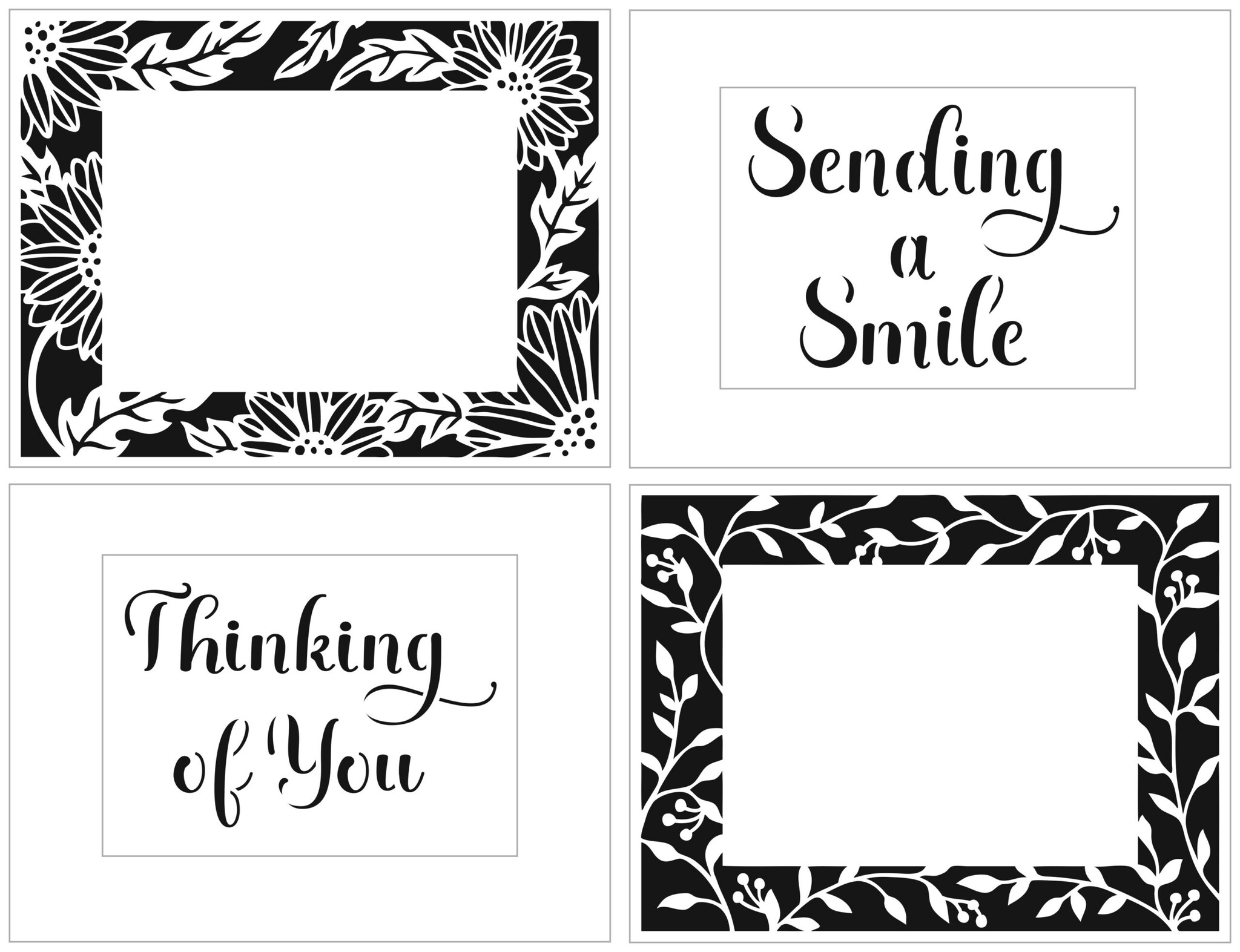 A2 Sunflowers Vines Frames Stencil (TCW6039) - Craftlines B.V.