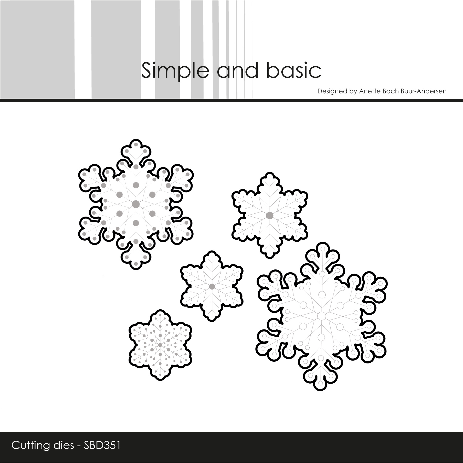 Snowflakes - Outline for SBC165 Cutting Dies (SBD351) - Craftlines B.V.