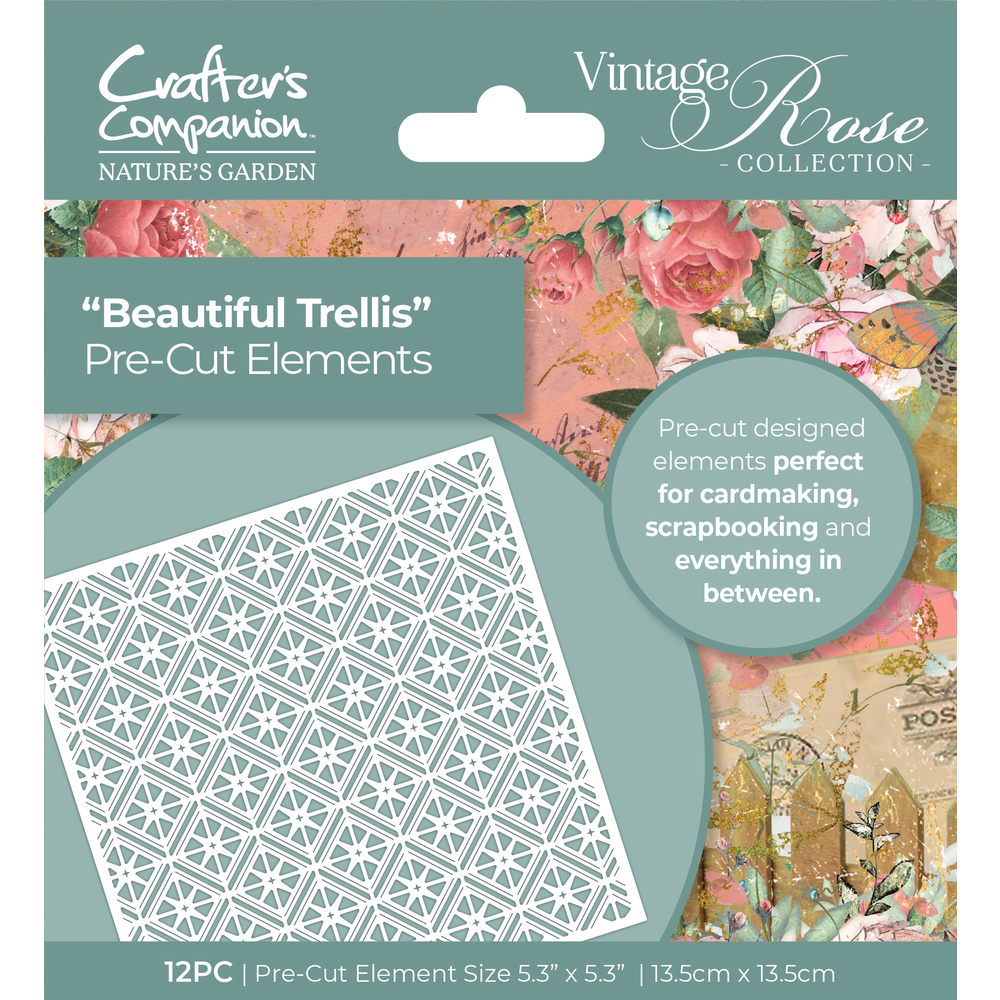 Vintage Rose Pre-cut Elements Beautiful Trellis (NGA-VR-QPCE-BTR ...