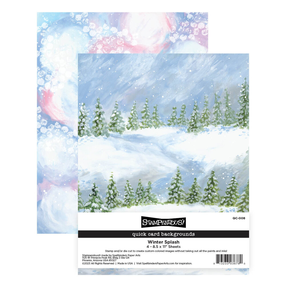 Winter Splash Quick Card Backgrounds (4pcs) (QC-008) - Craftlines B.V.