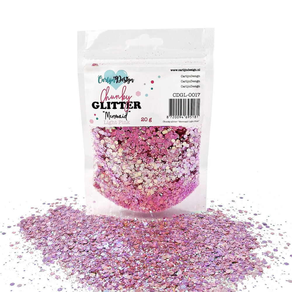 Chunky Glitter Mermaid Light Pink 20g (CDGL-0017) - Craftlines B.V.