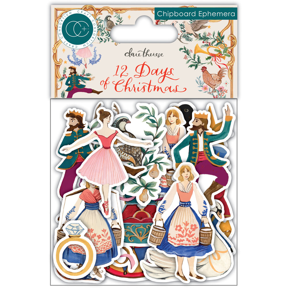 12 Days of Christmas Chipboard Ephemera (CCEPH010) - Craftlines B.V.