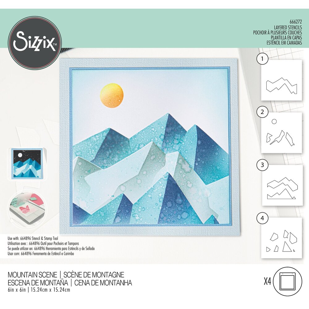 Layered Stencils by Josh Griffiths Mountain Scene (4pcs) (666272 ...