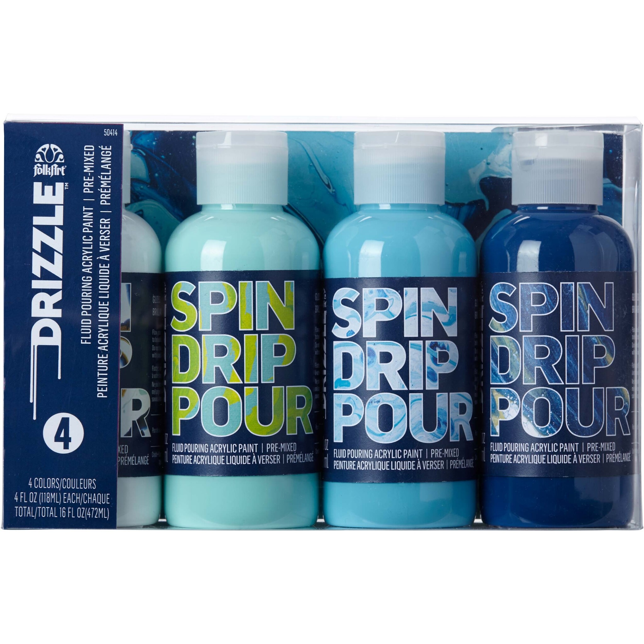 Folkart Drizzle Paint Set Surf's Up 4x4 fl oz (50414) (DISCONTINUED ...