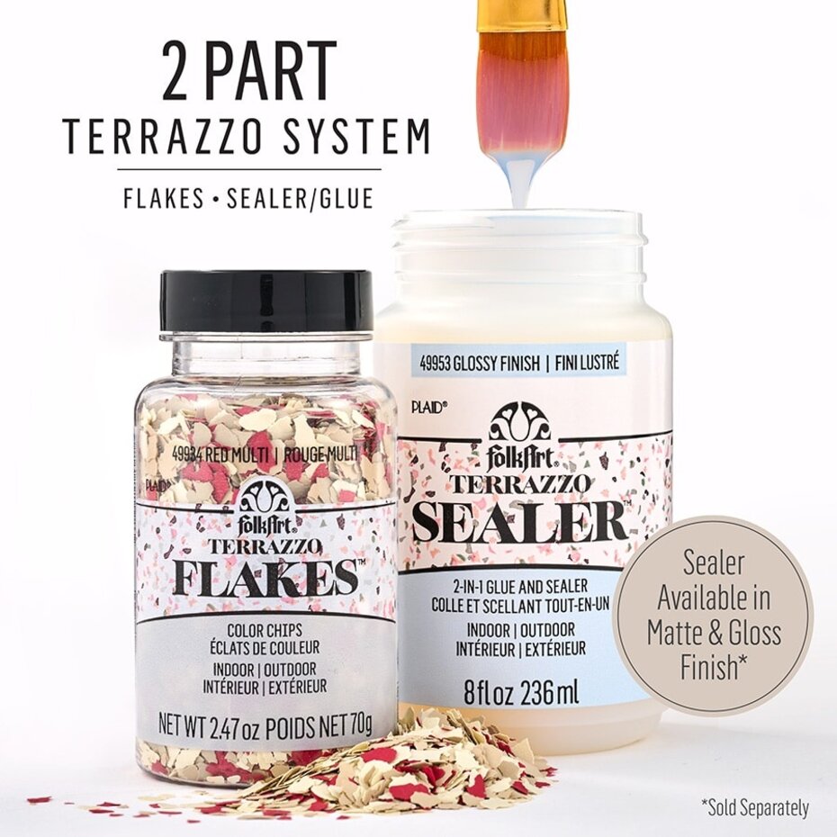 Folkart Terrazzo Flakes Red-Multi 70g (49934) - Craftlines B.V.