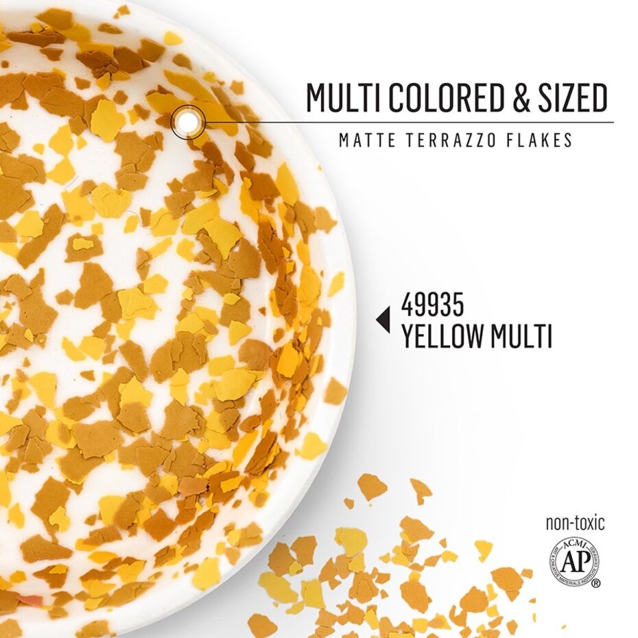 Folkart Terrazzo Flakes Yellow-Multi 70g (49935) - Craftlines B.V.