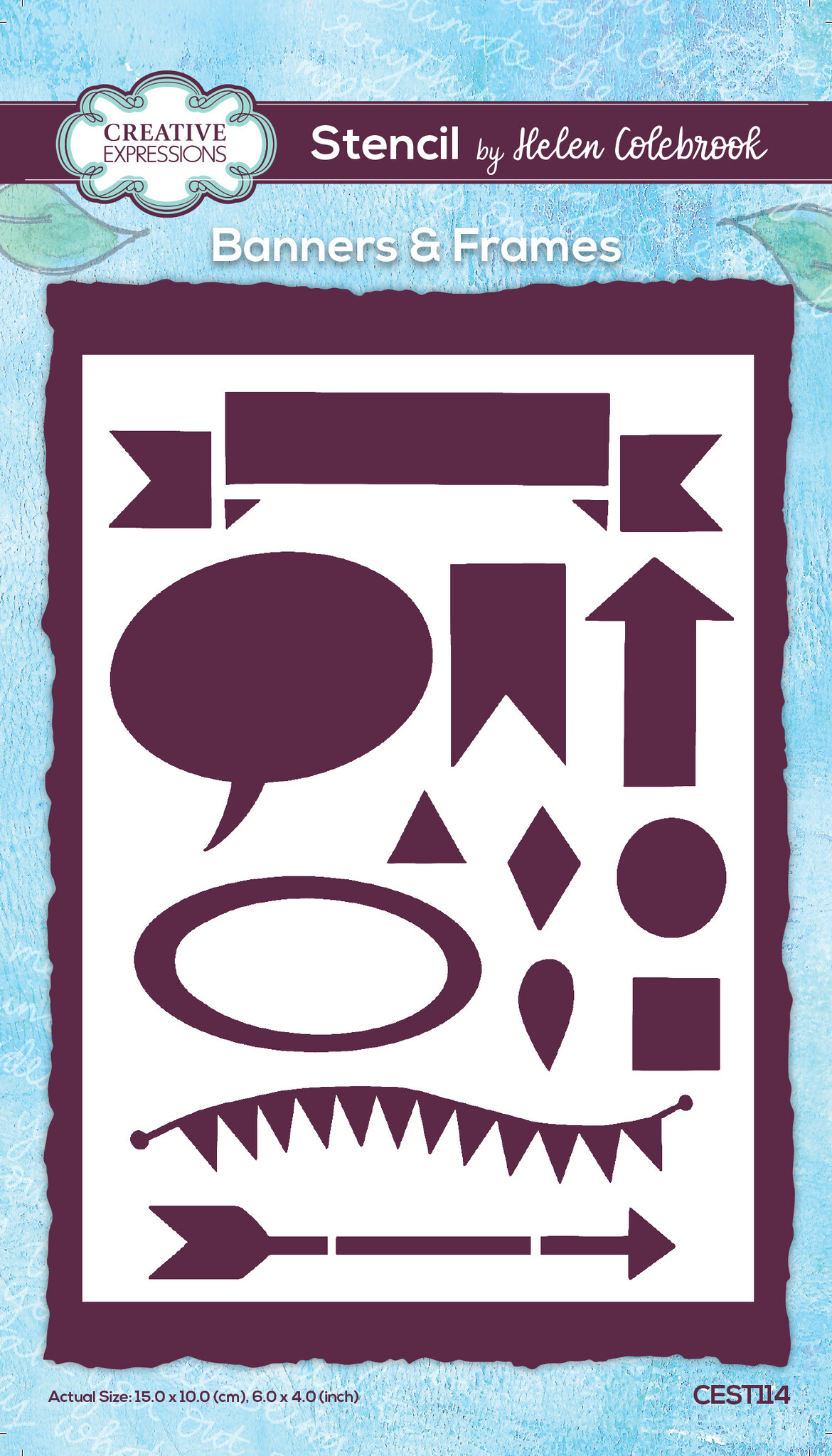 Helen Colebrook Stencil A5 Banners & Frames (CEST114) - Craftlines B.V.