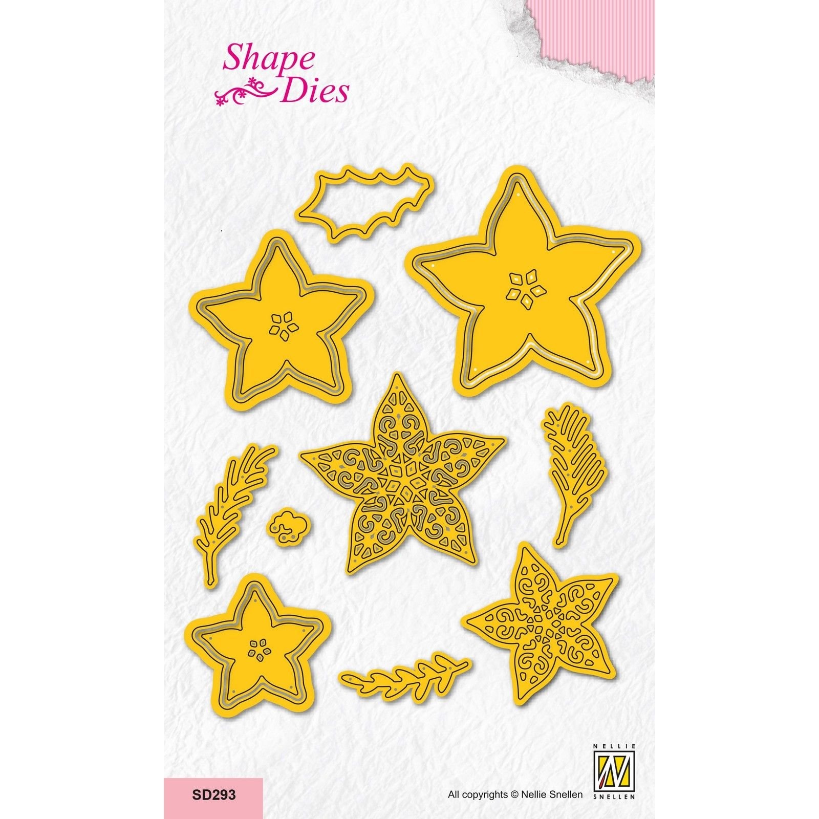 Shape Dies Poinsetta Flower and Branches (SD293) - Craftlines B.V.