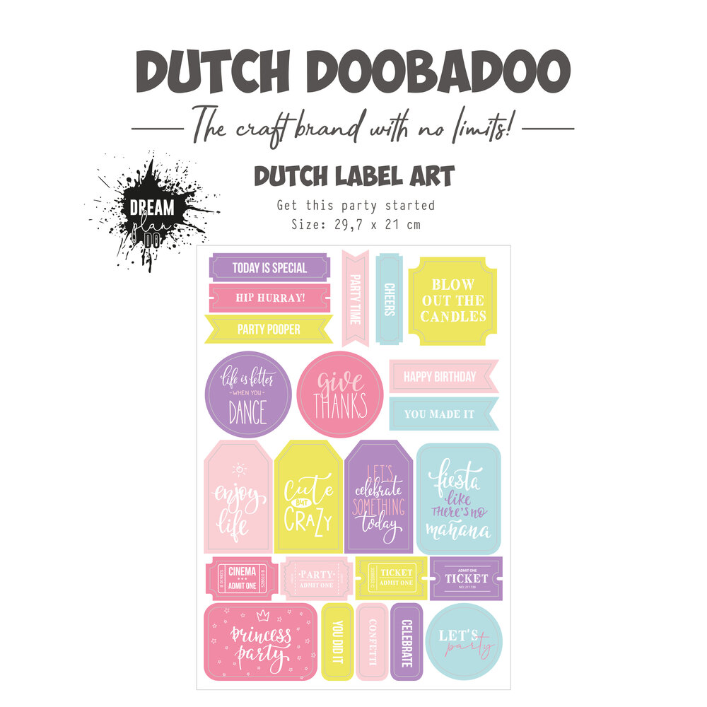 Dutch Paper Art Dream Plan Do Get This Party Started Die-Cuts (474.007. ...