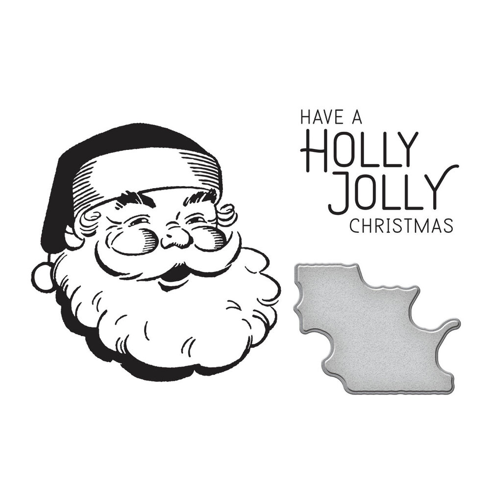 Holly Jolly Santa Press Plate & Die Set (BP-054) - Craftlines B.V.