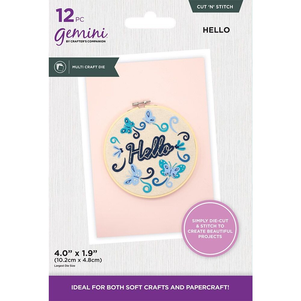 Cut 'N' Stitch Multi Craft Dies Hello (GEM-MMD-CSHL) - Craftlines B.V.