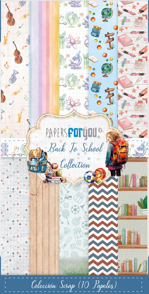 Back to School Slim Scrap Paper Pack (10pcs) (PFY-12455) - Craftlines B.V.