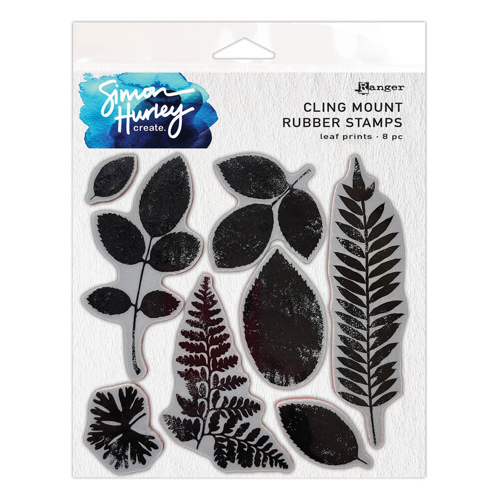 Simon Hurley create. Cling Mount Rubber Stamp Leaf Prints (HUR84846 ...
