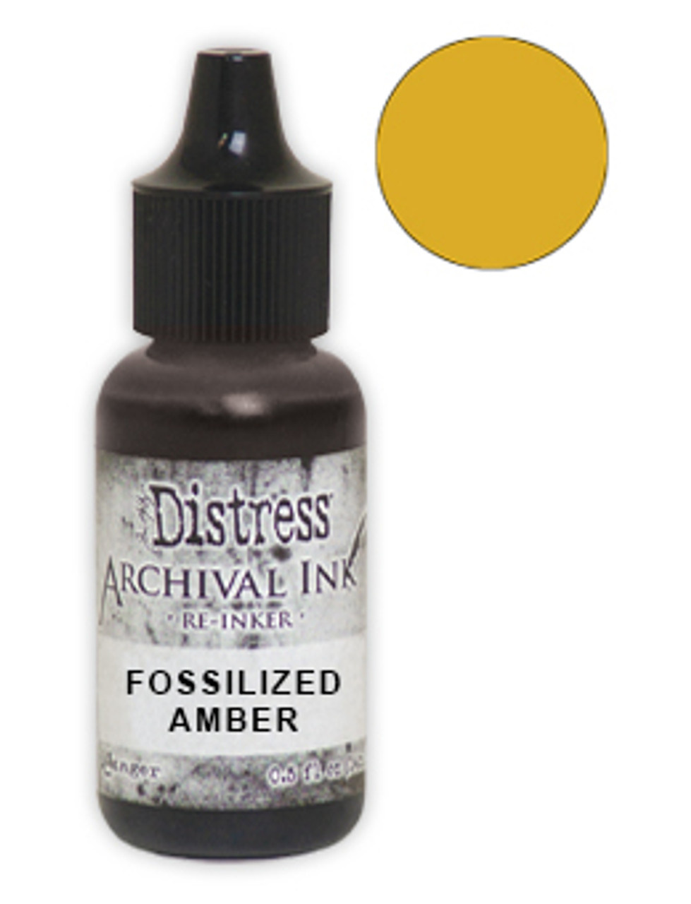 Tim Holtz Distress Archival Ink Re-Inker Fossilized Amber 0.5 oz ...