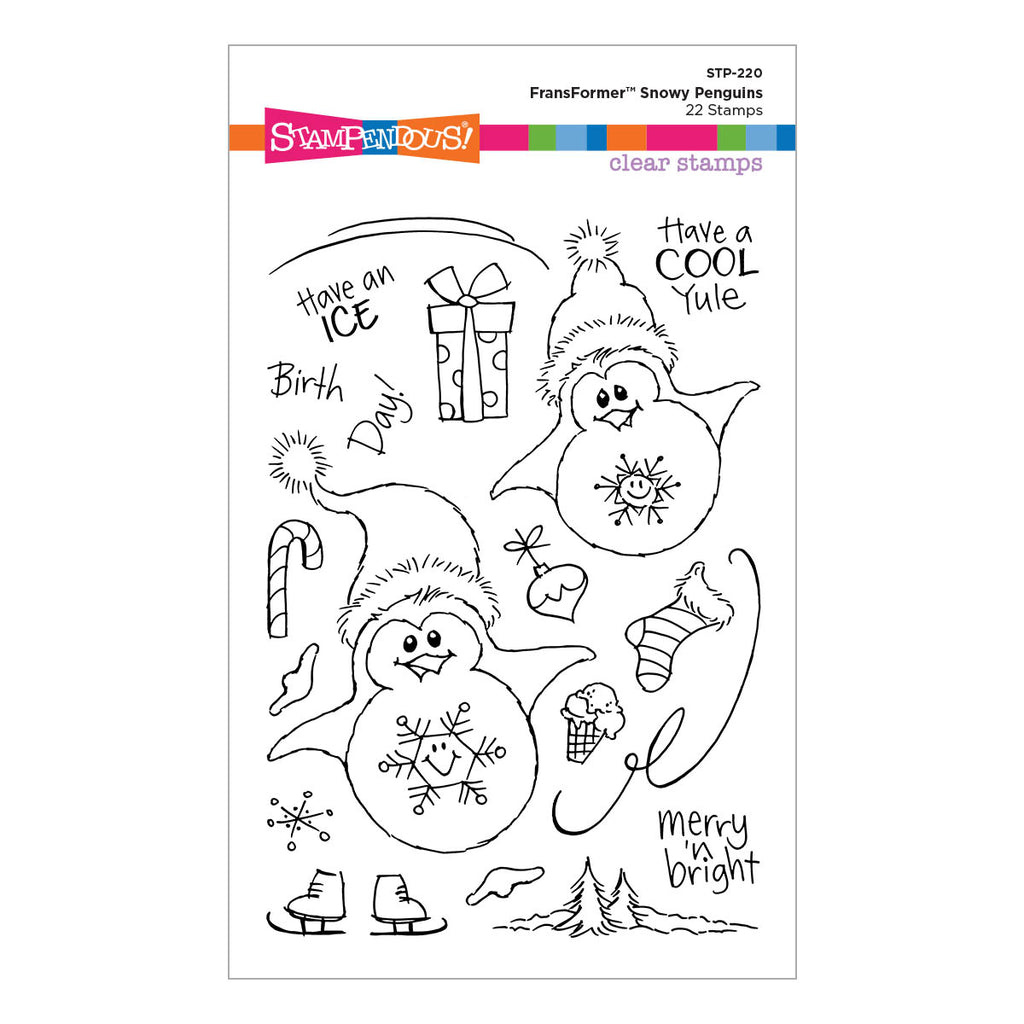 FransFormer Snowy Penguins Clear Stamp Set (STP-220 ) - Craftlines B.V.