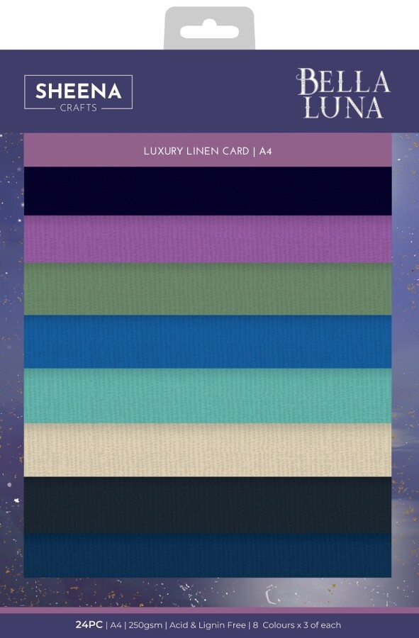 Bella Luna A4 Luxury Linen Card Pack (SD-BL-LINEN-A4) - Craftlines B.V.