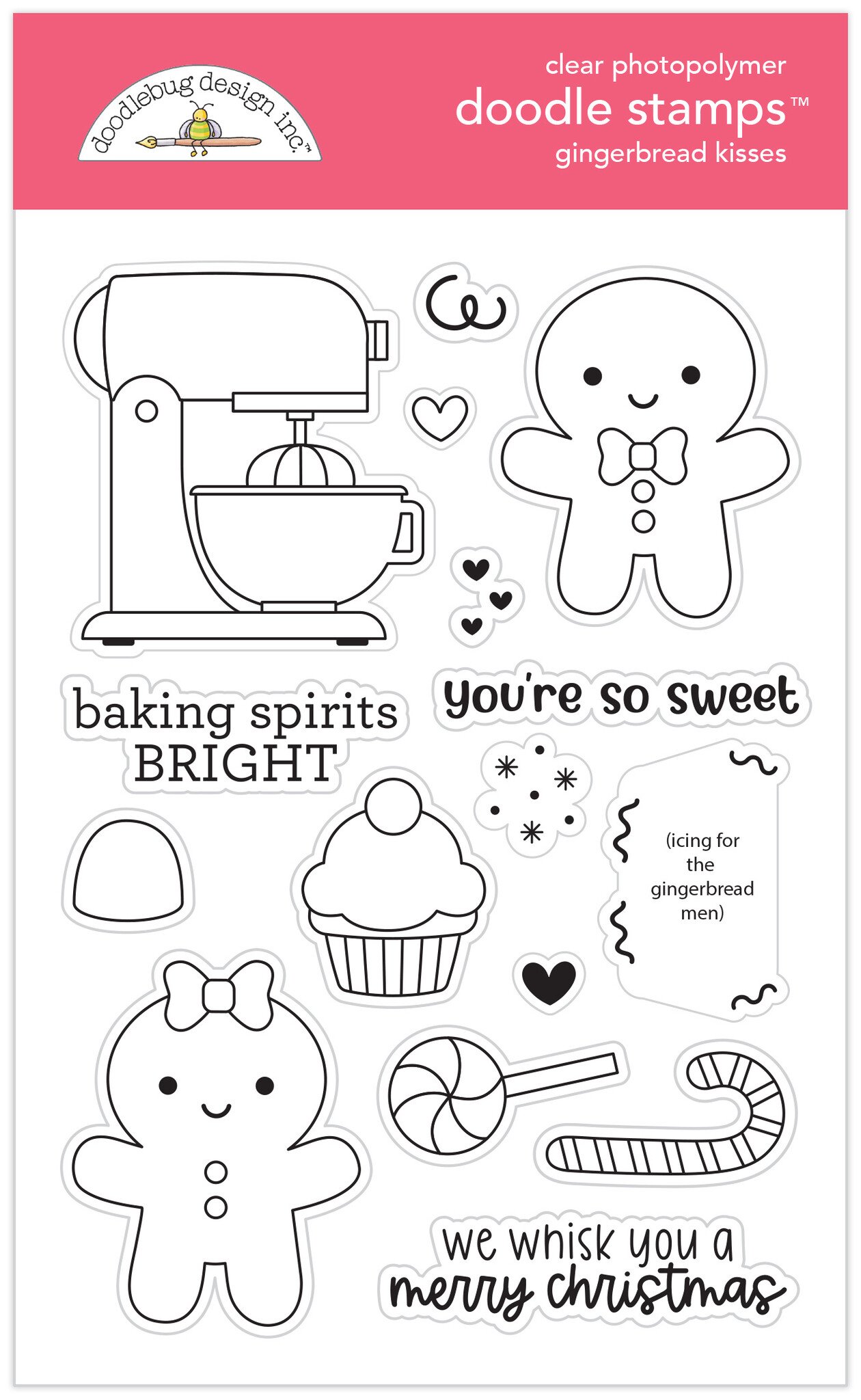 Gingerbread Kisses Doodle Stamps (8308) - Craftlines B.V.