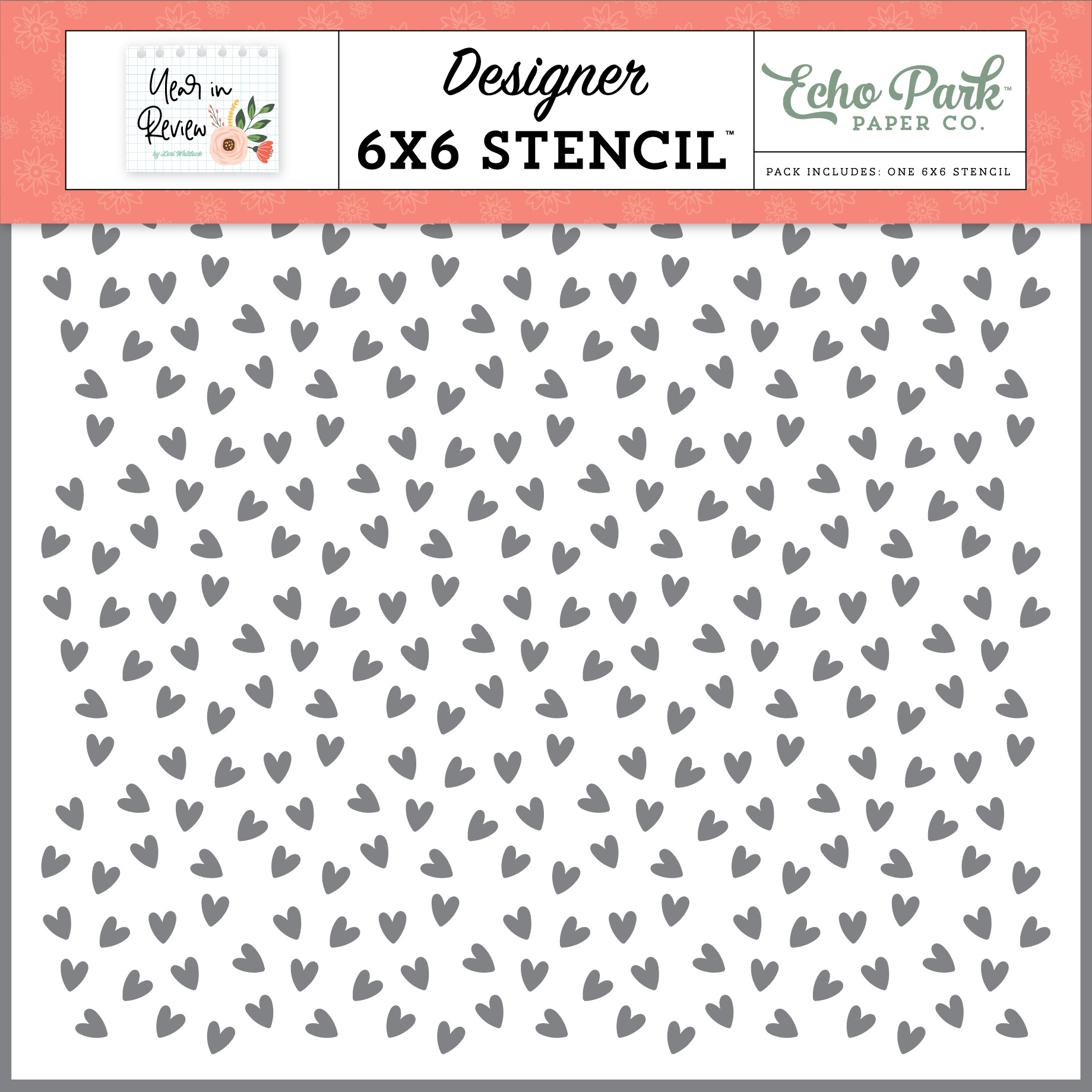 Small Heart Scatter Stencil (YIR337035) - Craftlines B.V.