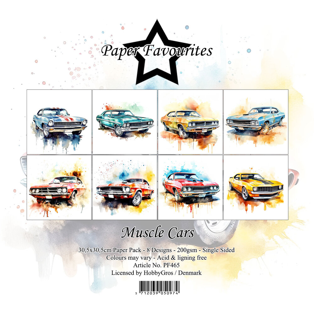 Muscle Cars 12x12 Inch Paper Pack (PF465) - Craftlines B.V.