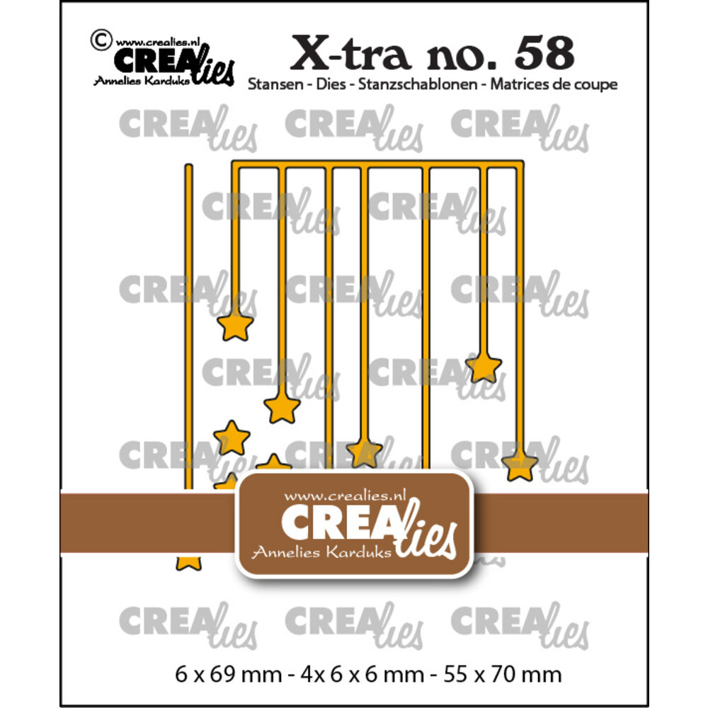 X-tra Dies No. 58 Hanging Stars (CLXtra58) - Craftlines B.V.