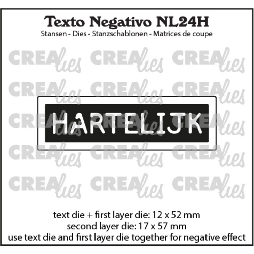 Texto Negativo Dies Dutch No. 24H Hartelijk (NL24H) - Craftlines B.V.
