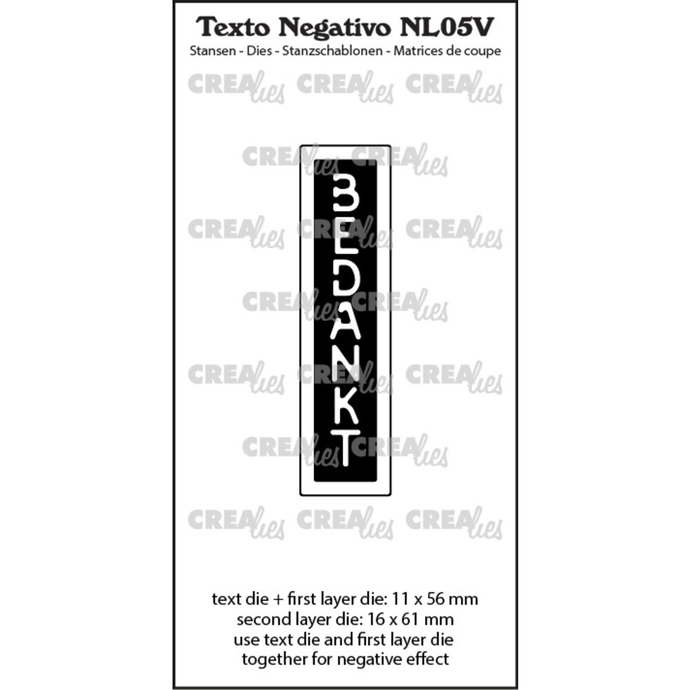 Texto Negativo Dies Dutch No. 5V Bedankt (NL05V) - Craftlines B.V.