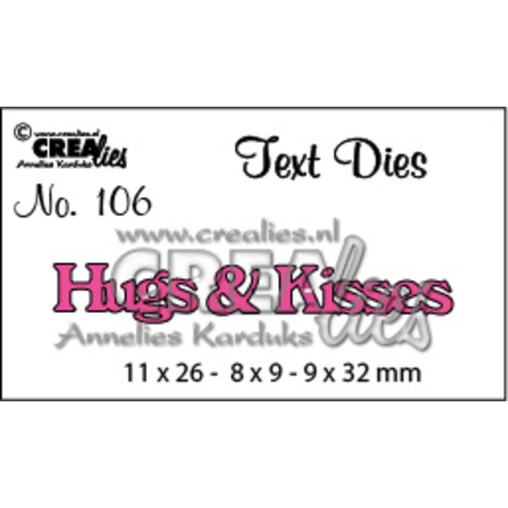 Tekst Stansen English No. 106 Hugs & Kisses (CLTD106) - Craftlines B.V.