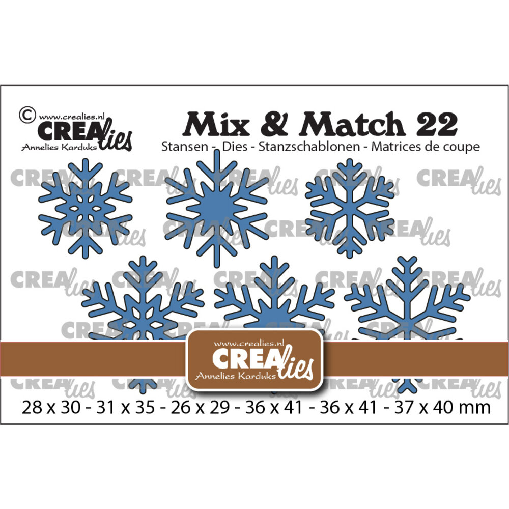 Mix & Match Dies No. 22 Snowflakes (CLMix22) - Craftlines B.V.