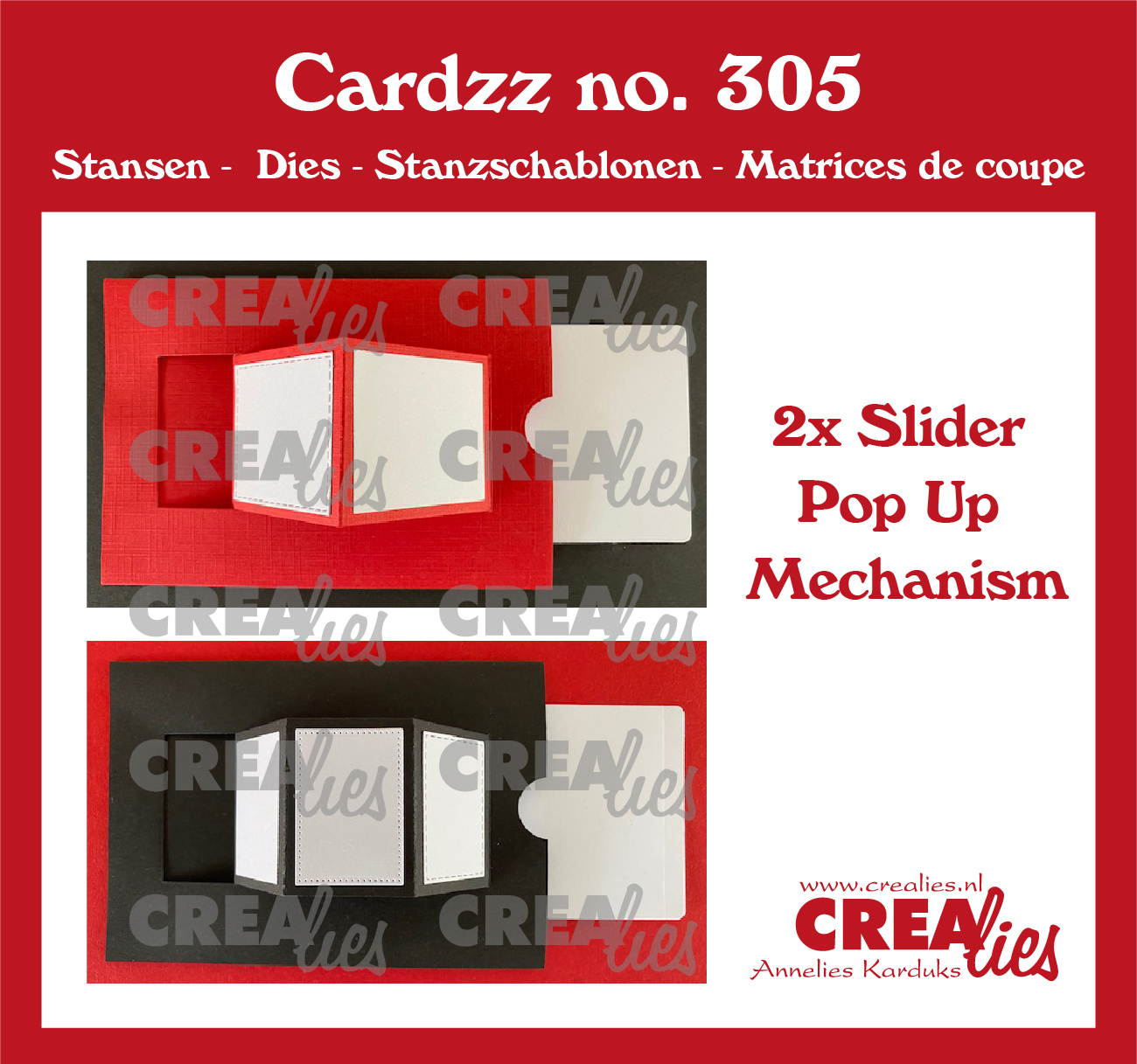 Cardzz Dies No. 305 Slider Pop Up Mechanism (CLCZ305) - Craftlines B.V.