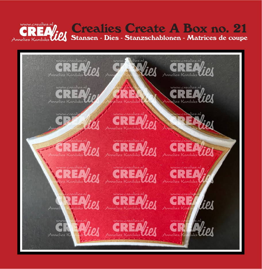 Create A Box Dies No. 21 Pillow Box 5 Sides (CCAB21) - Craftlines B.V.