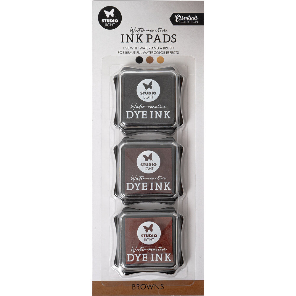 Ink Pads Water-Reactive Browns (3pcs) (SL-ES-INKP12) - Craftlines B.V.