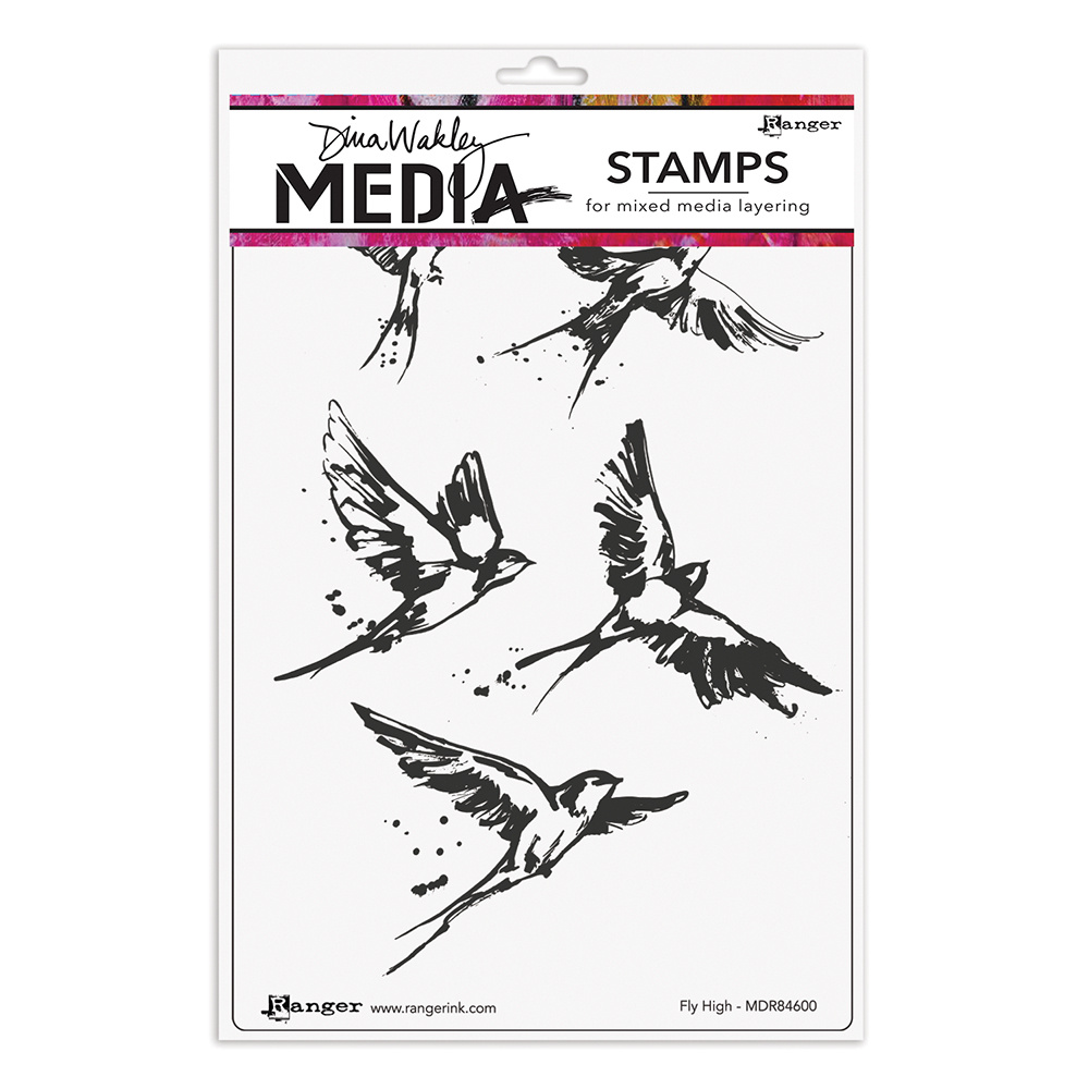 Dina Wakley MEdia Cling Stamps Fly High (MDR84600) - Craftlines B.V.