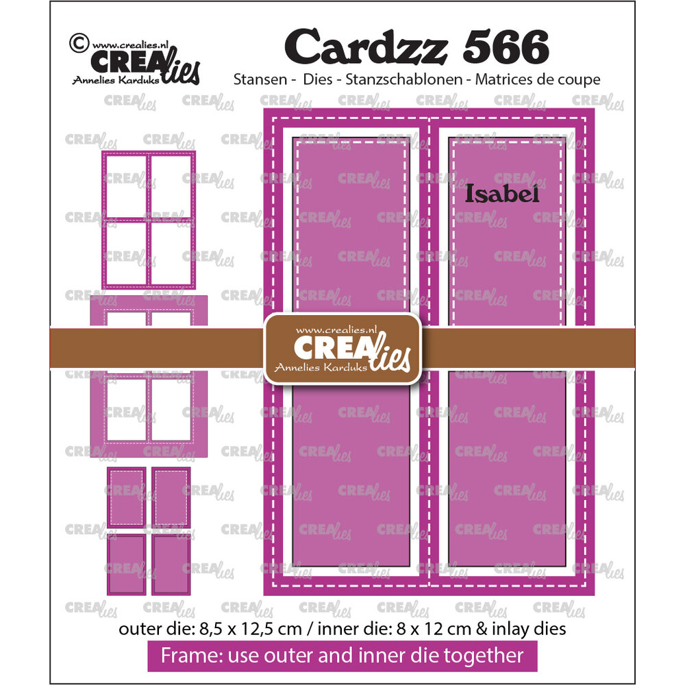 Cardzz Dies No. 566 Frame & Inlay Isabel Rentangle (CLCZ566) - Craftlines B.V.