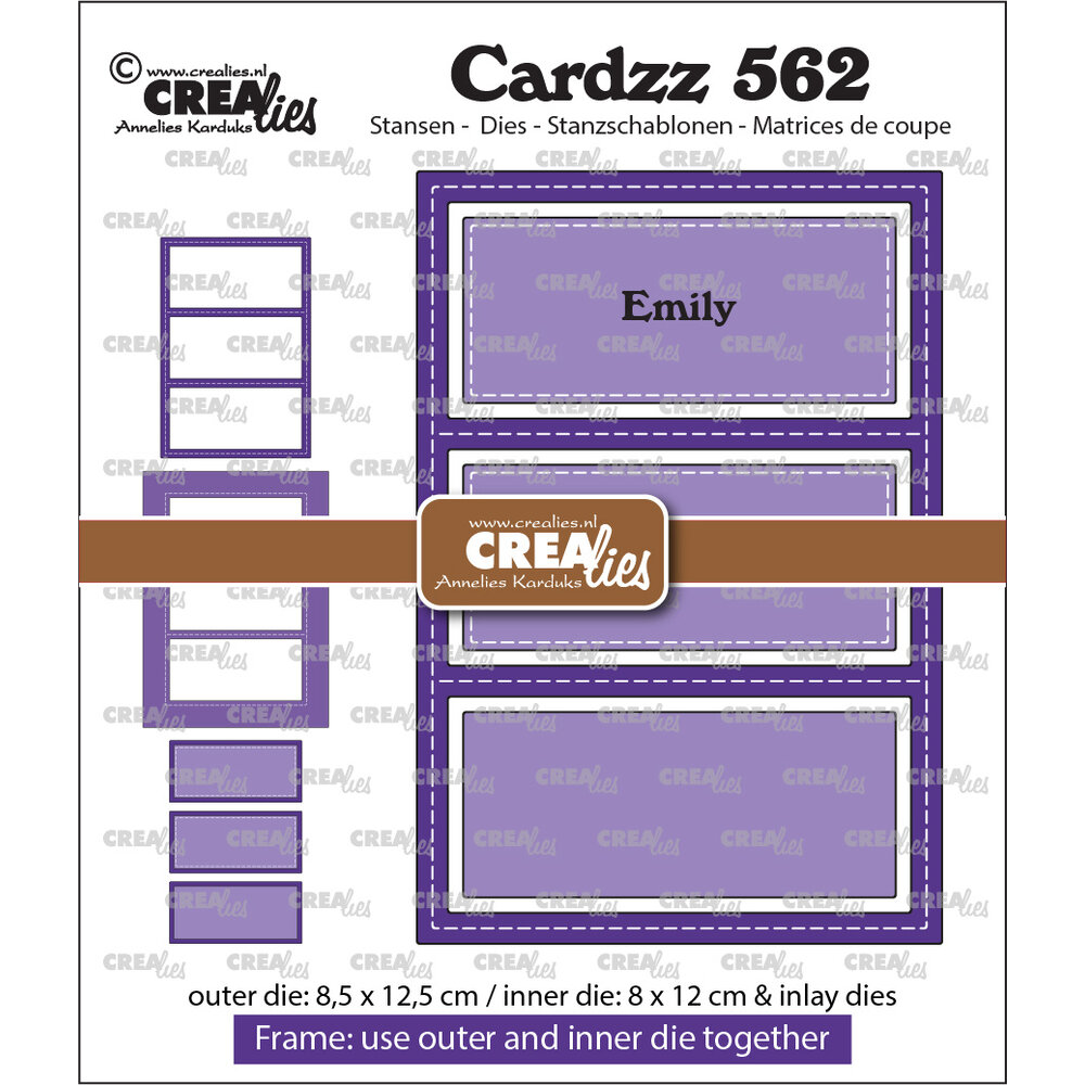 Cardzz Dies No. 562 Frame & Inlay Emily Rectangle (CLCZ562) - Craftlines B.V.
