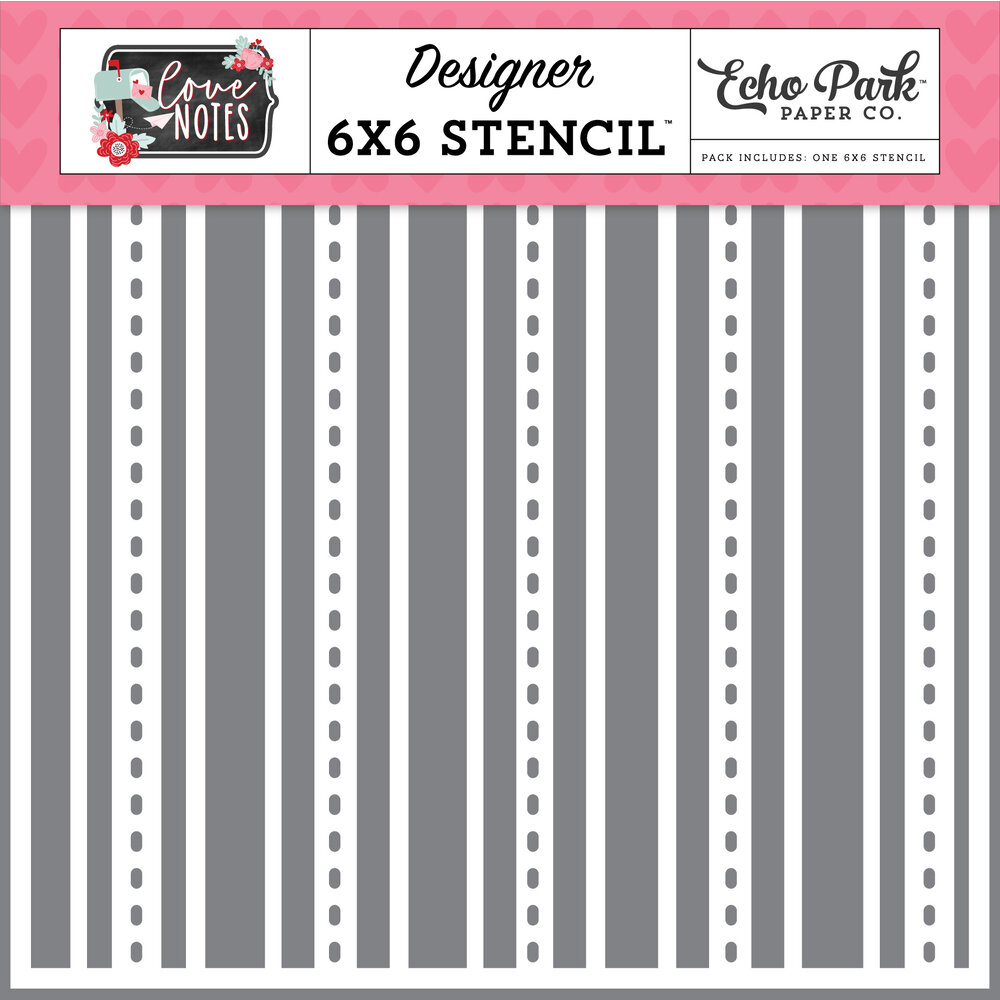 Smitten Stripes Stencil (LN344035) - Craftlines B.V.