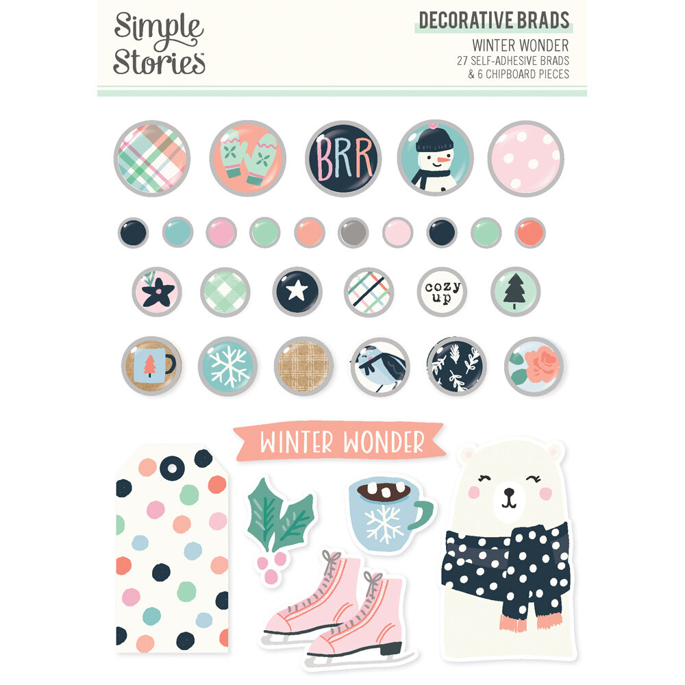 Winter Wonder Decorative Brads (21226) - Craftlines B.V.