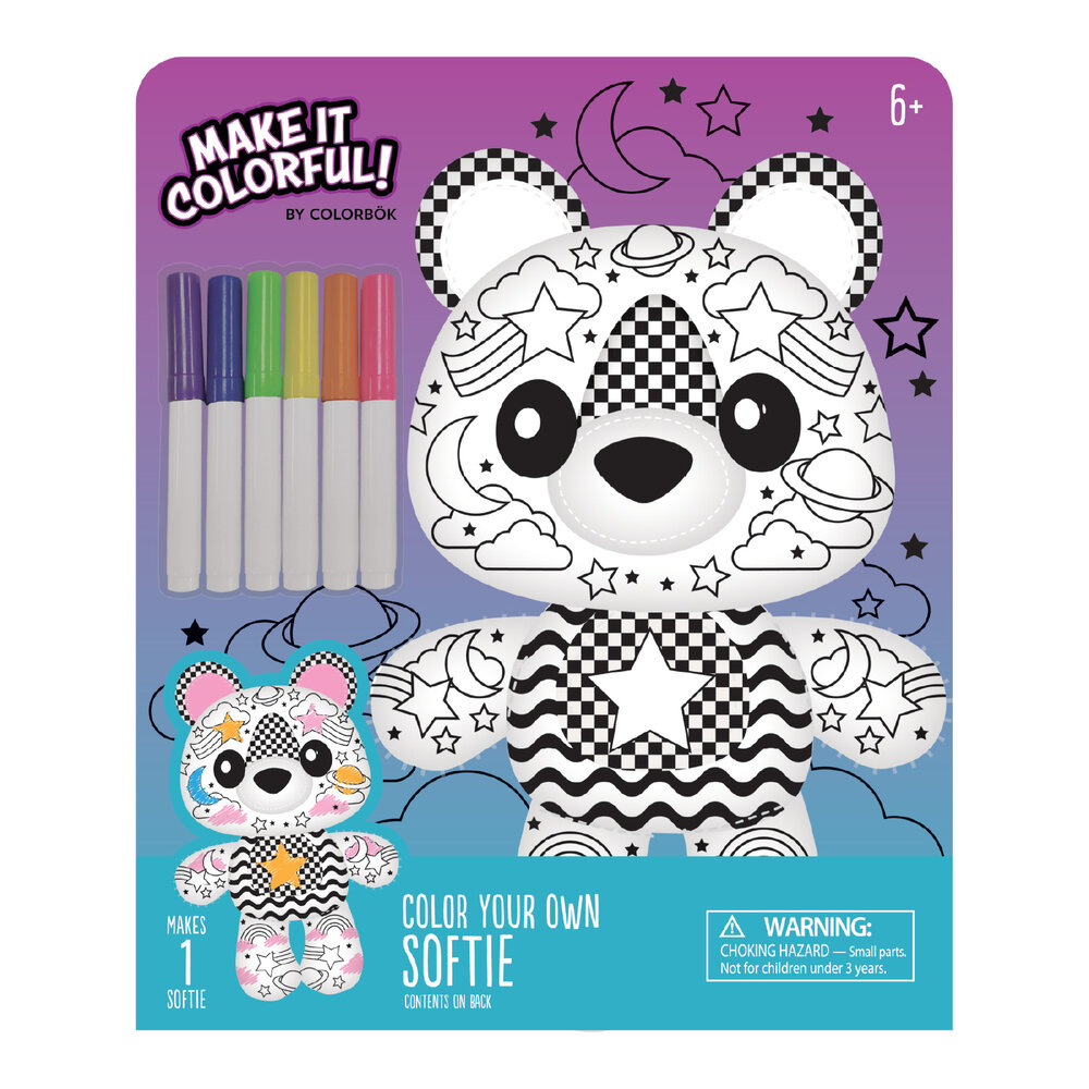 Color Your Own Kit Softie Bear (7pcs) (34027520) - Craftlines B.V.