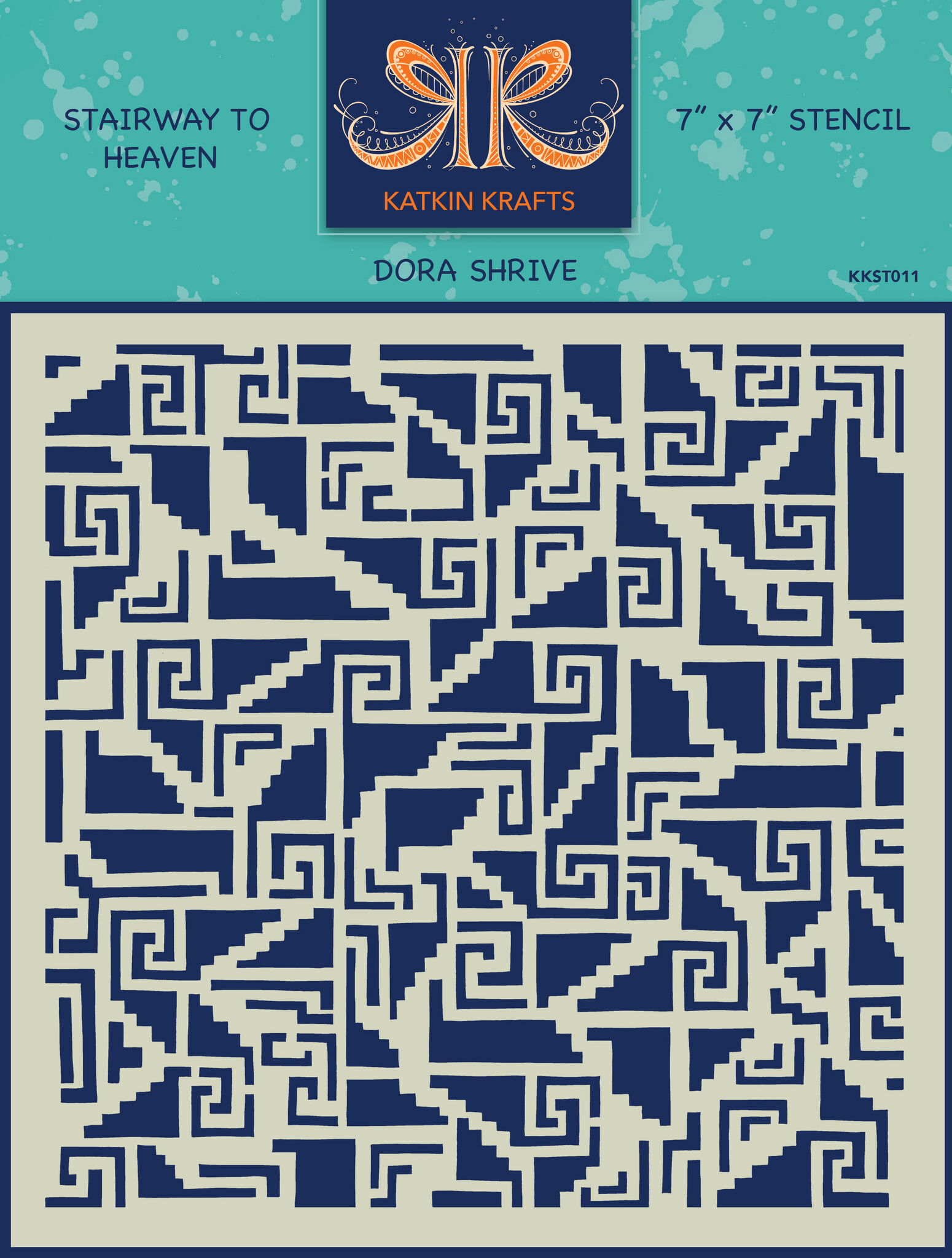 Stairway To Heaven 7x7 Inch Stencil (KKST011) - Craftlines B.V.