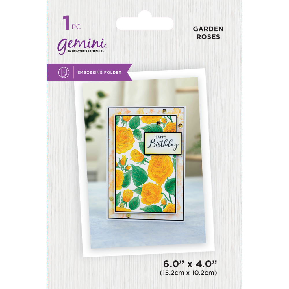 Illustrated Embossing Folder Garden Rose (GEM-EF4-GARO) - Craftlines B.V.