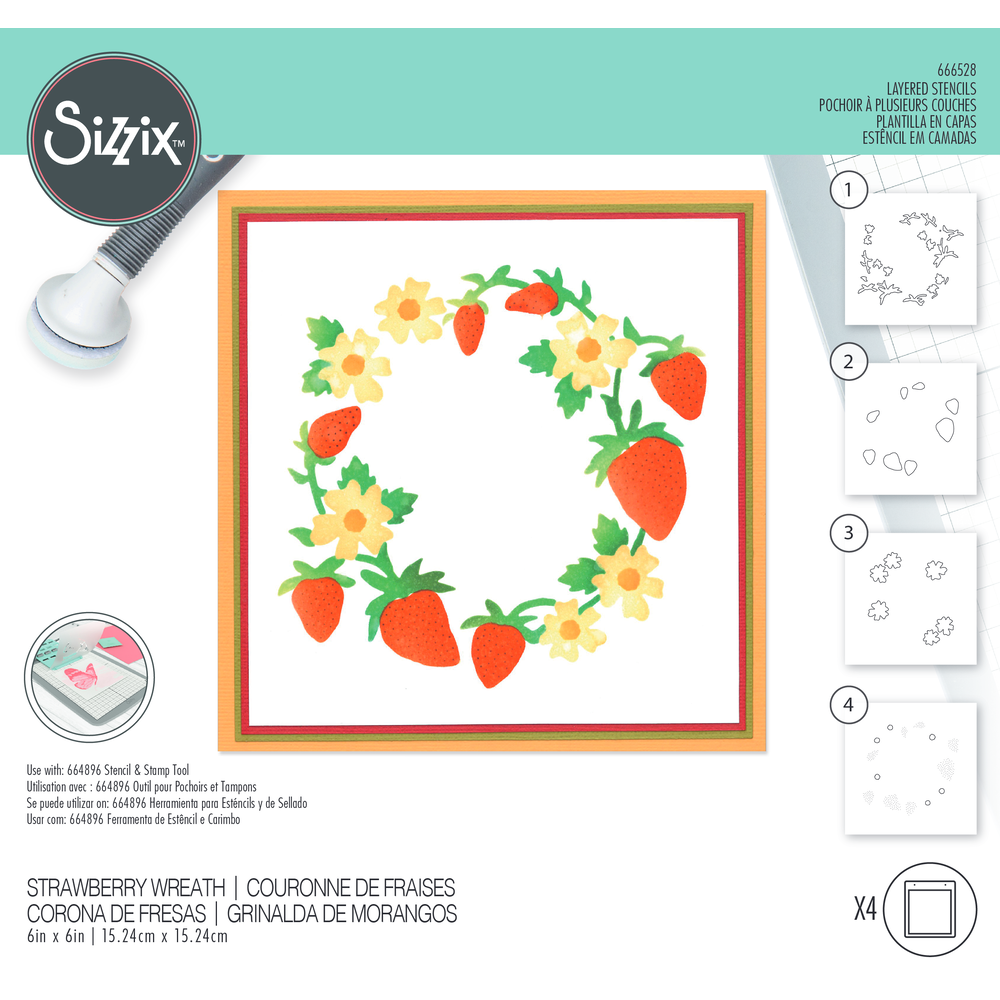 Layered Stencils by Jennifer Ogborn Strawberry Wreath (4pcs) (666528 ...