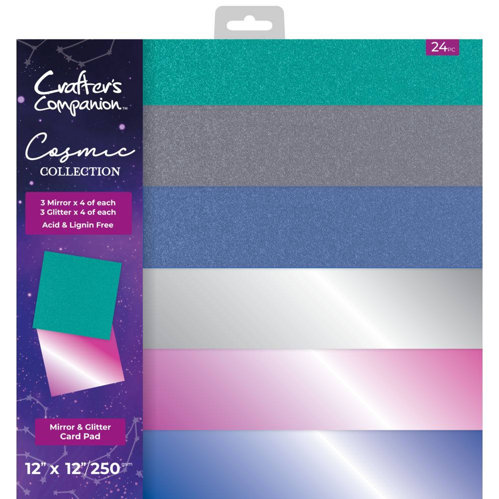 Cosmic Collection 12x12 Inch Mirror & Glitter Card Pad (COS-MGP12 ...