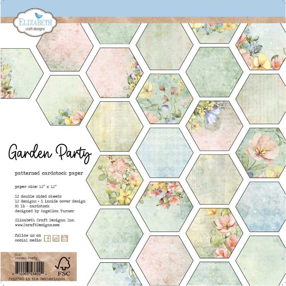 Garden Party 12x12 Inch Patterned Cardstock Paper (C019) - Craftlines B.V.
