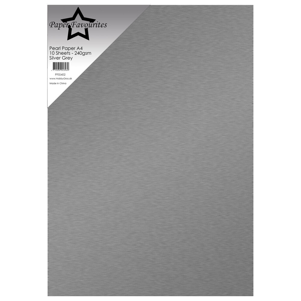 Silver Grey A4 Pearl Paper 240gsm (10pcs) (PFSS402) - Craftlines B.V.