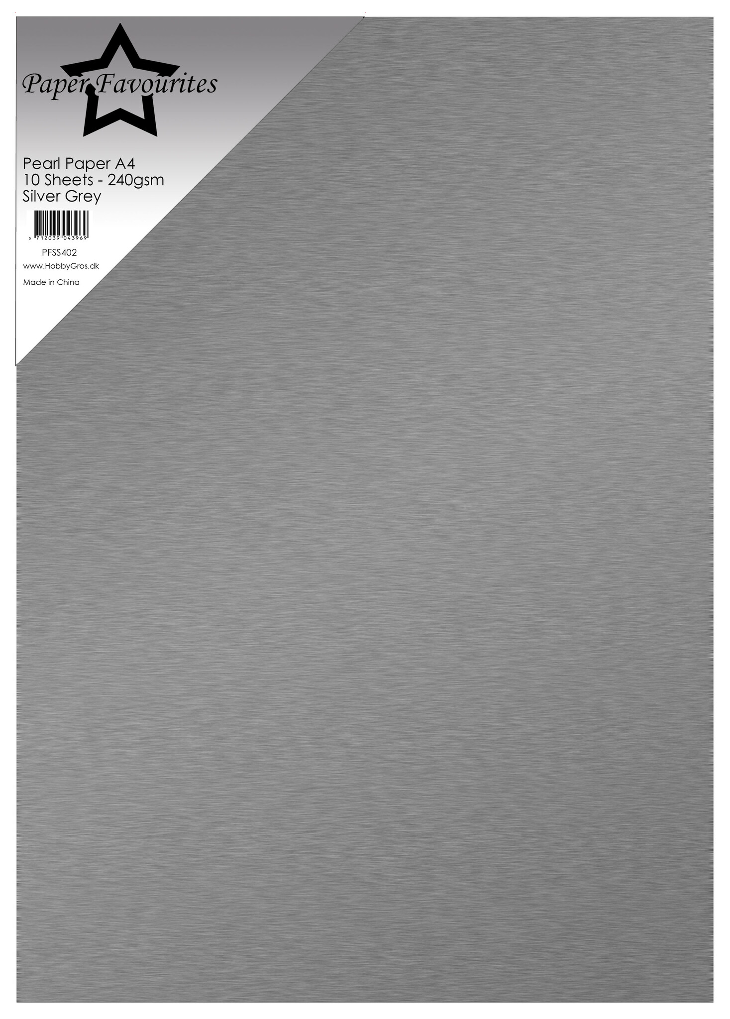 Silver Grey A4 Pearl Paper 240gsm (10pcs) (PFSS402) - Craftlines B.V.