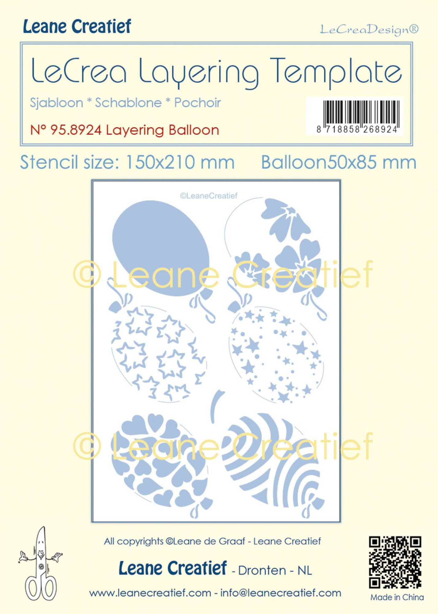 Balloon A5 LeCreaDesign Layering Template (95.8924) - Craftlines B.V.