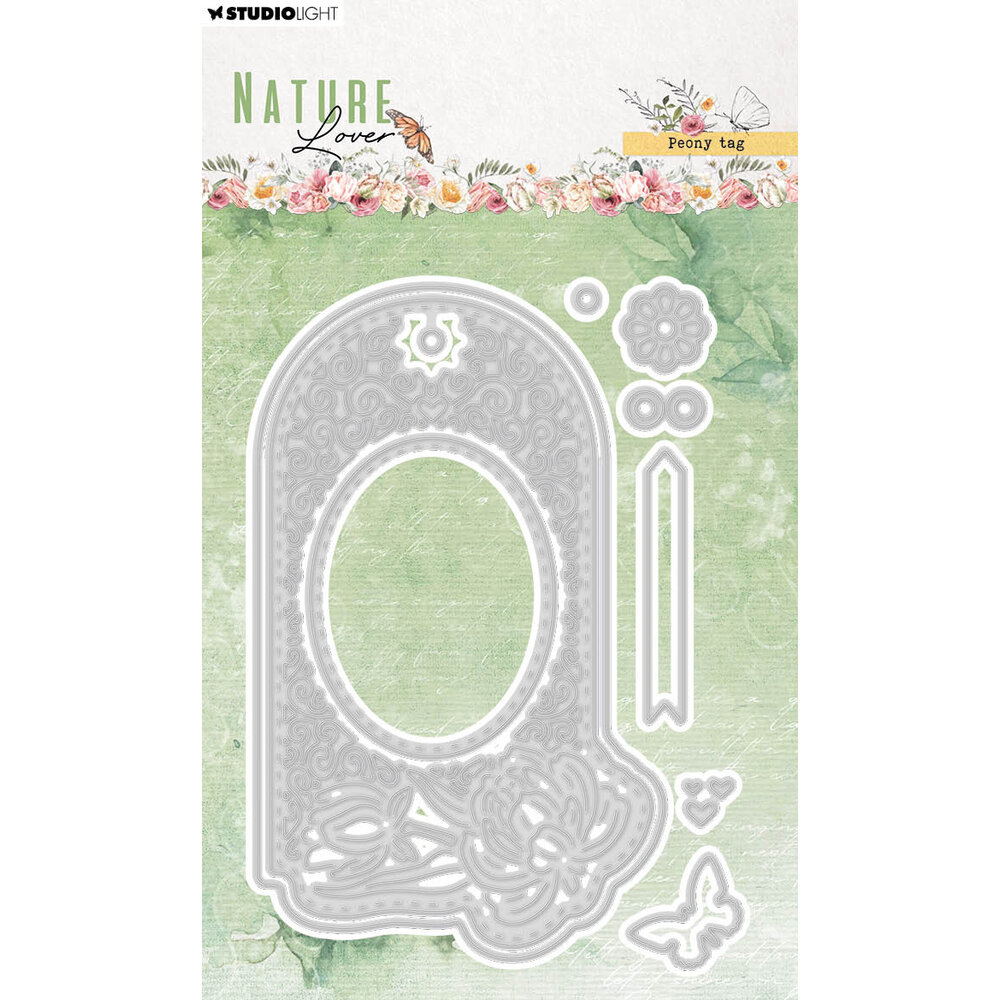 Nature Lover Cutting Dies Peony Tag (SL-NL-CD772) - Craftlines B.V.